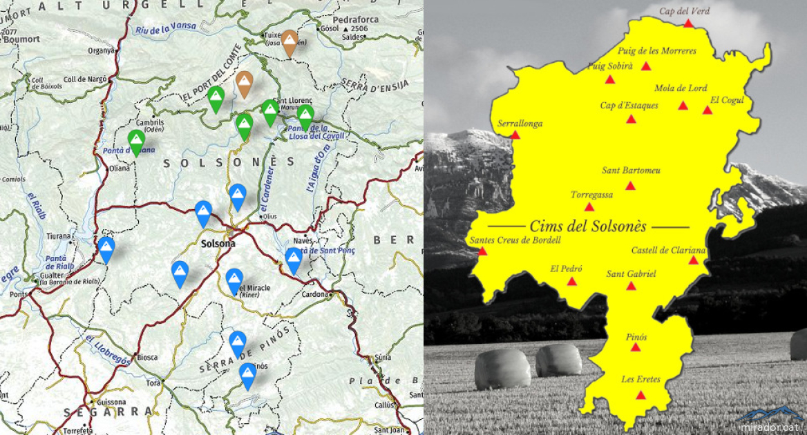 Repte 15 Municipis 15 Cims Solsonès (mapa) » Listas de cimas agrupadas ...
